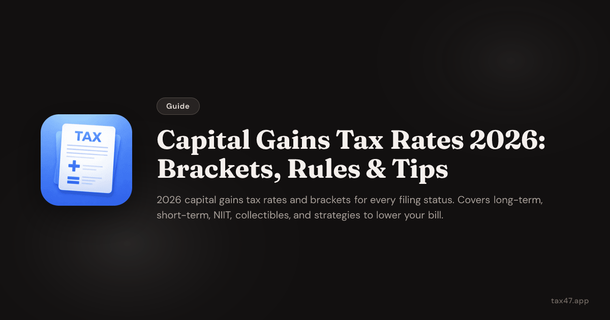 Capital Gains Tax Rates 2026: Brackets, Rules & Tips — Tax47