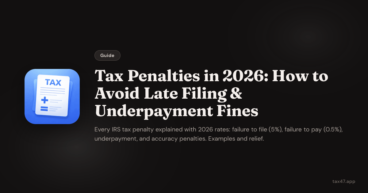 Tax Penalties 2026: Avoid Late Filing & Underpayment — Tax47